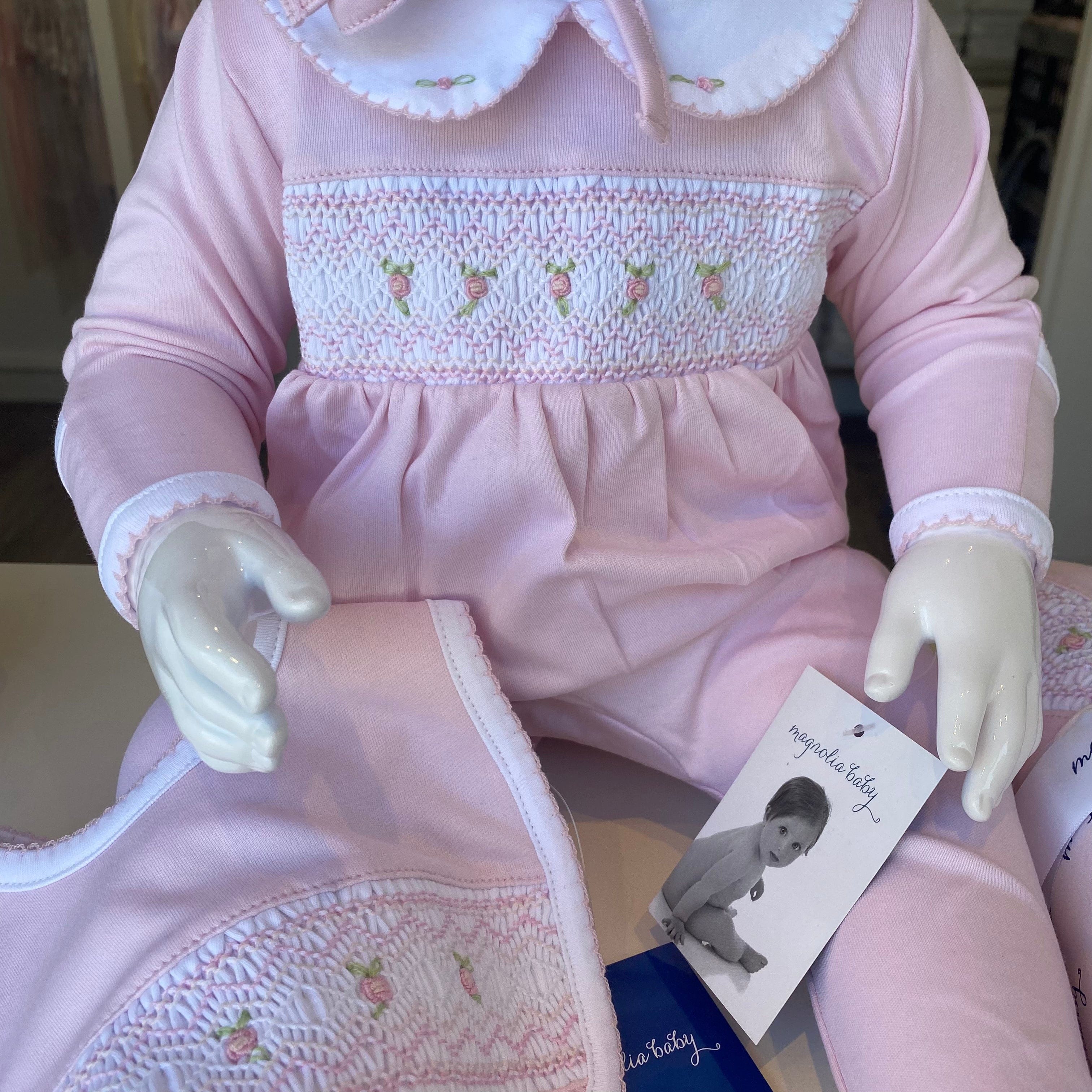MAGNOLIA BABY - Fiona Smocked Four Piece Set - Pink – Bluebells Boutique