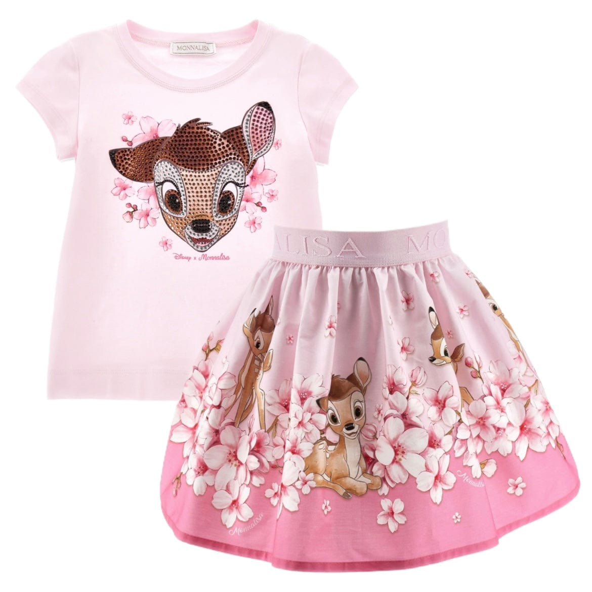 MONNALISA - Bambi Skirt Set - Pink – Bluebells Boutique