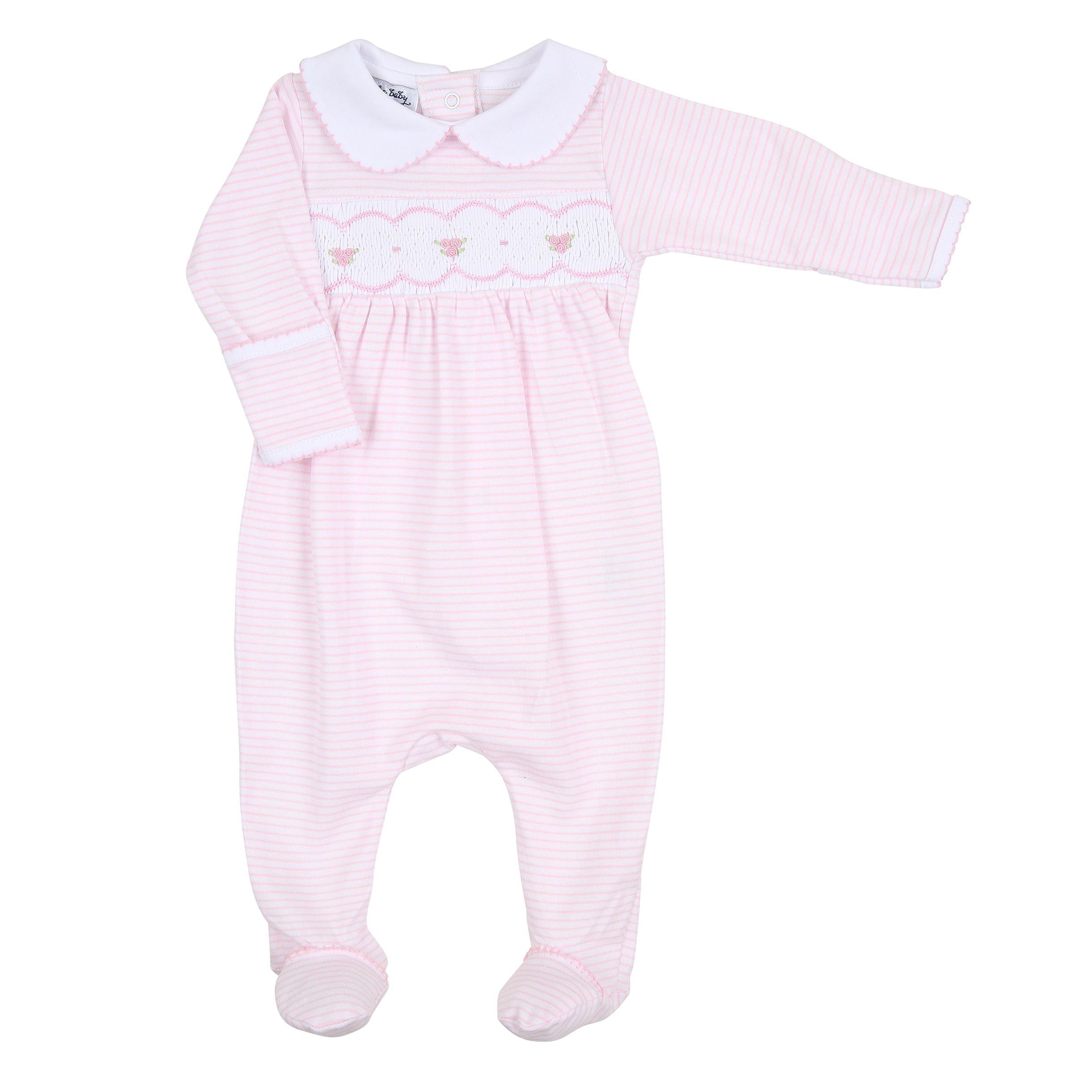 MAGNOLIA BABY - Anna Smocked Babygrow - Pink – Bluebells Boutique