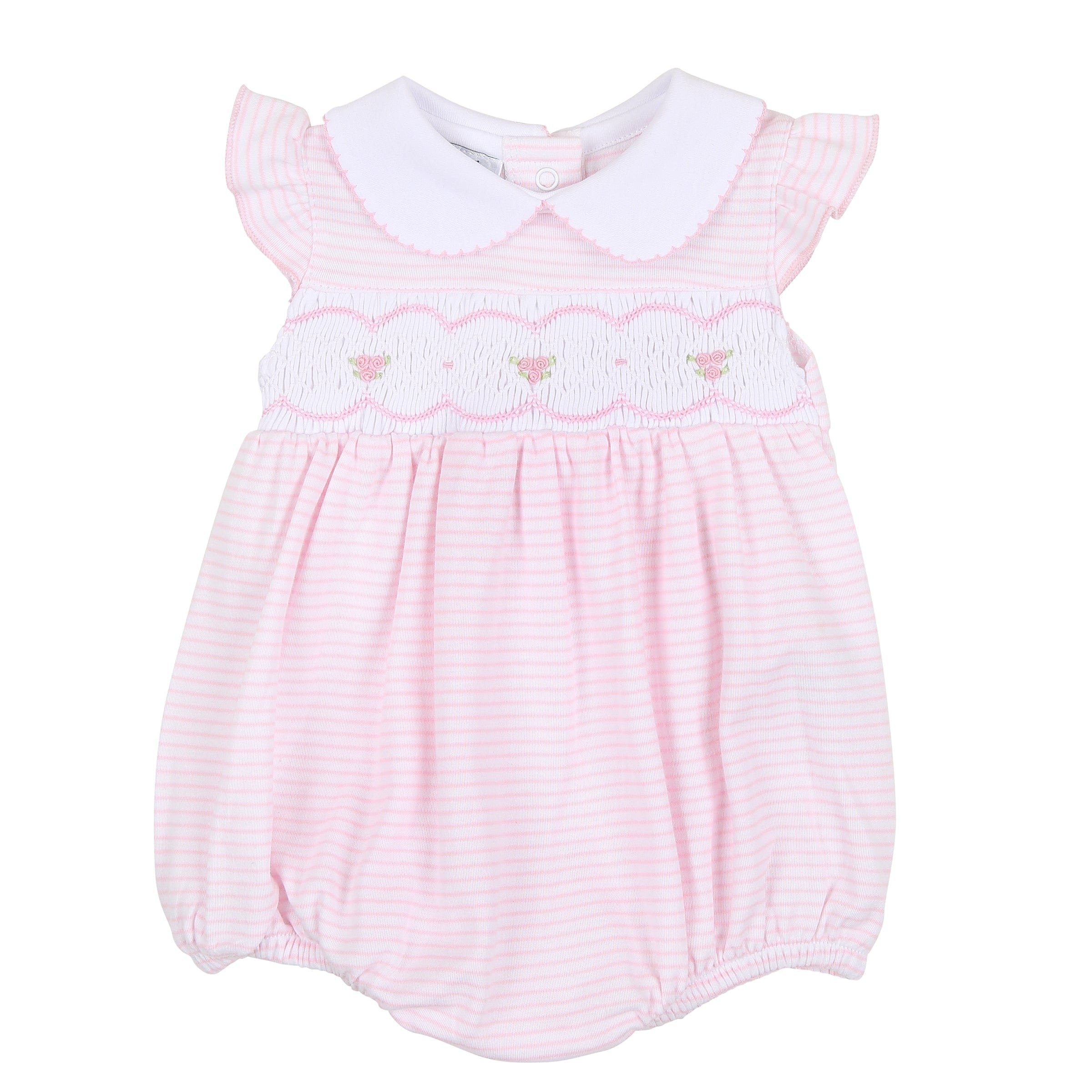MAGNOLIA BABY - Anna Smocked Bubble - Pink – Bluebells Boutique