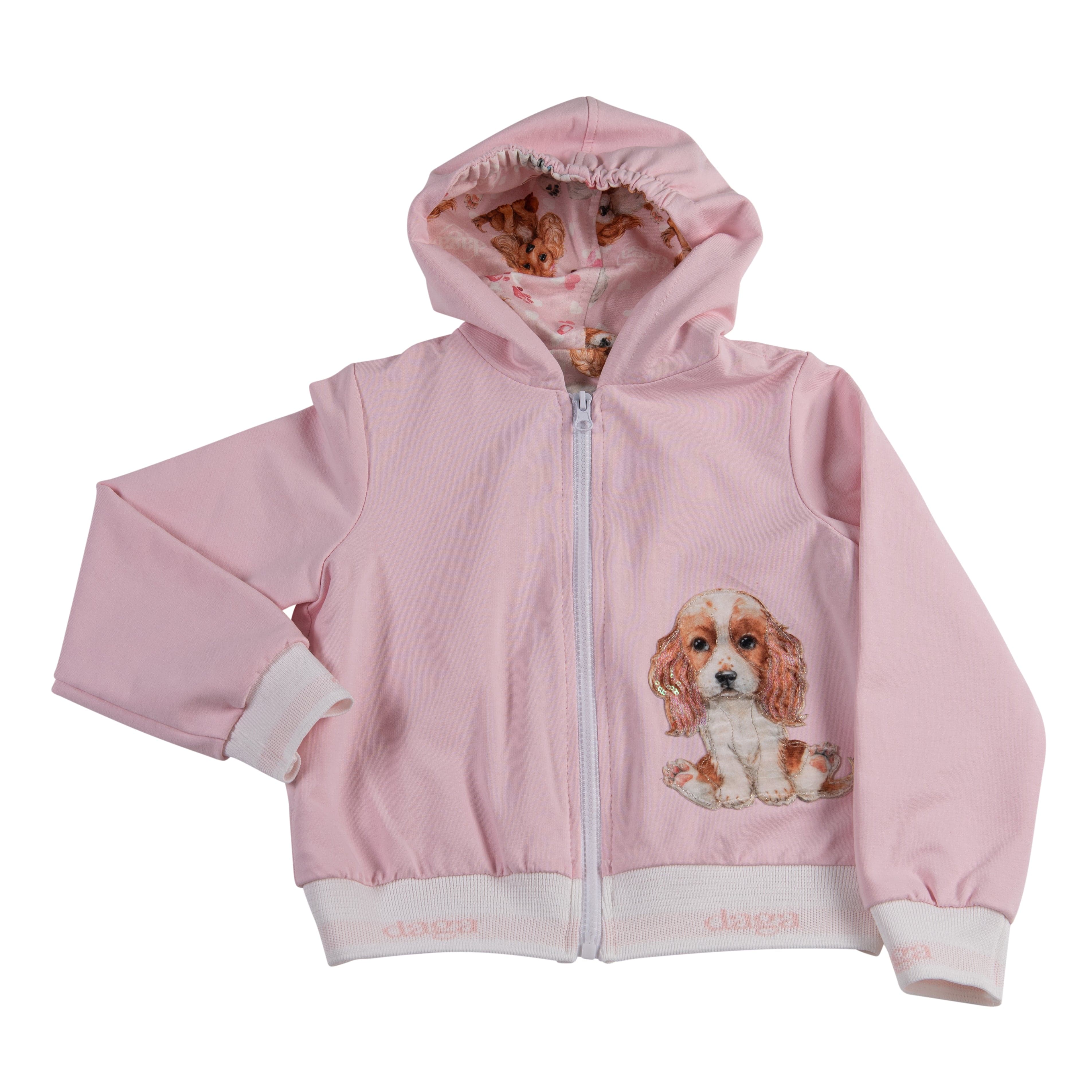 Daga - Lucky Dog Hooded Jacket - Pink – Bluebells Boutique