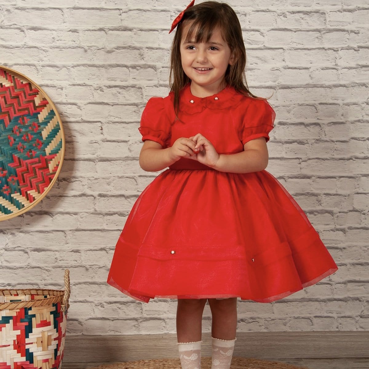 BLUEBELLS - Trixabelle Organza Dress - Red – Bluebells Boutique