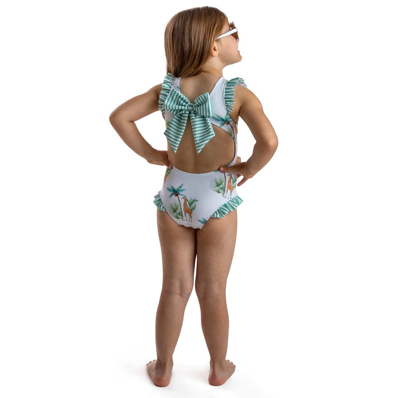 Meia Pata La Digue Giraffe Print Swimsuit Green Bluebells Boutique