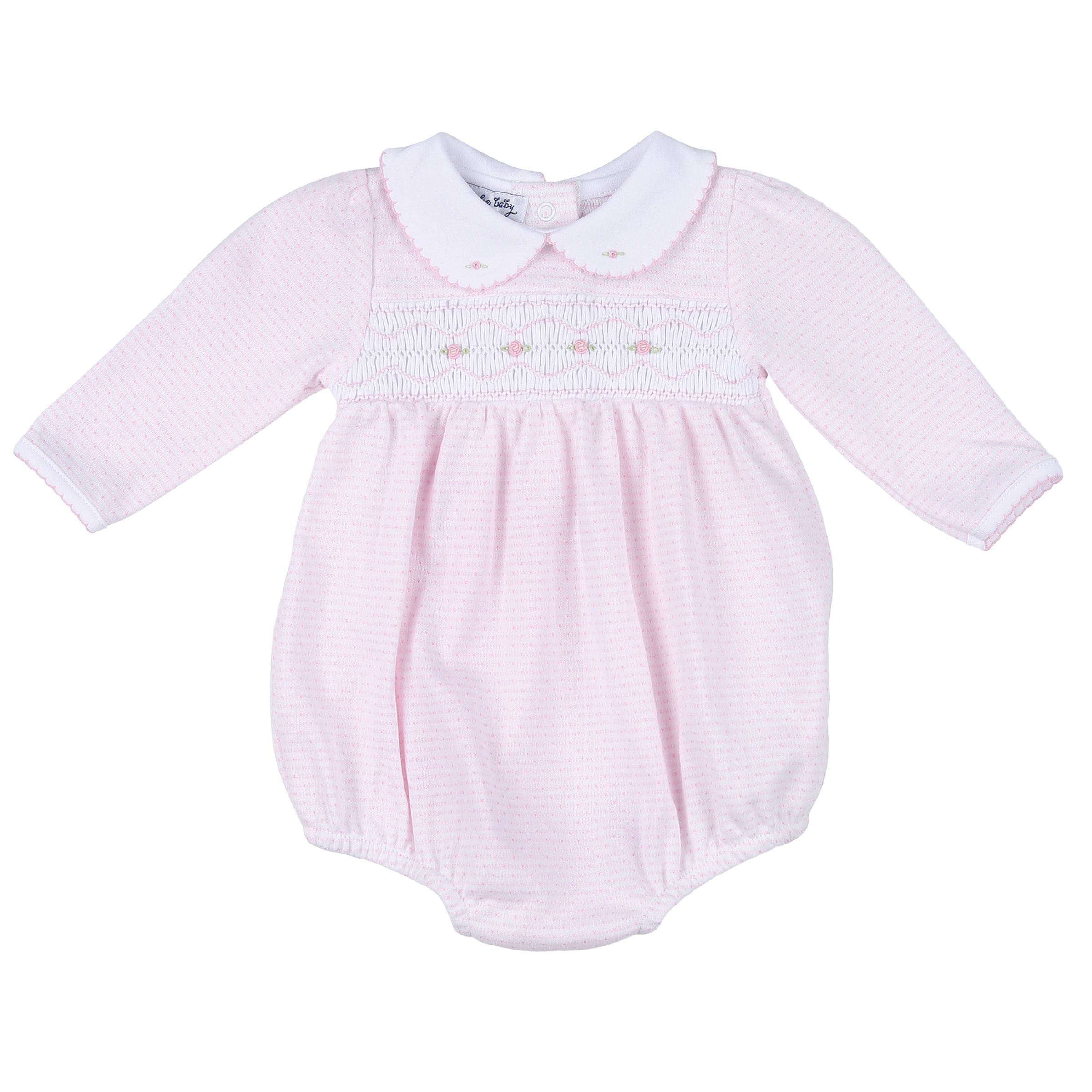 MAGNOLIA BABY - Hazel Smocked Bubble - Pink – Bluebells Boutique
