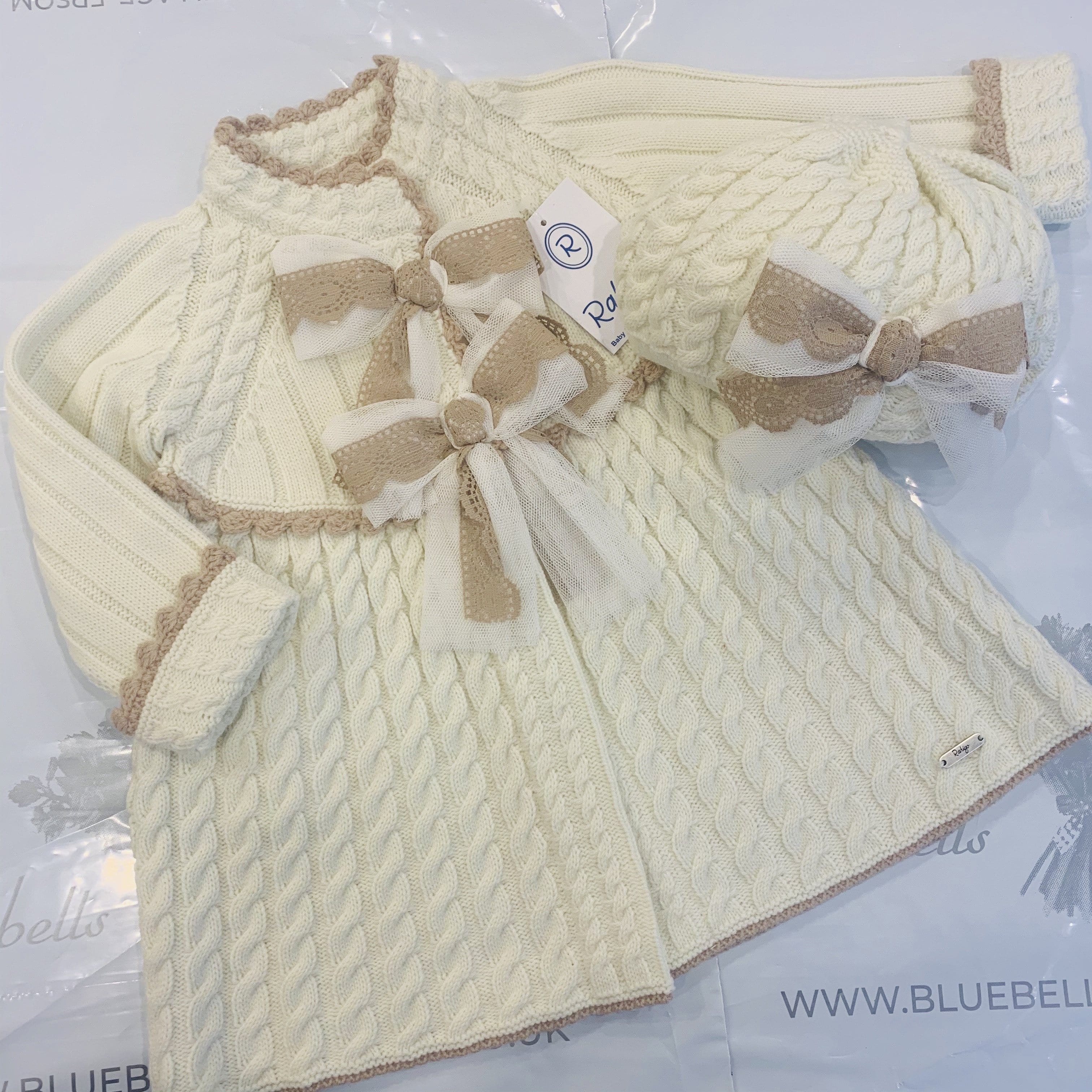RAHIGO COAT CREAM WITH CAMEL TRIM INCLUDING BERET – Bluebells Boutique