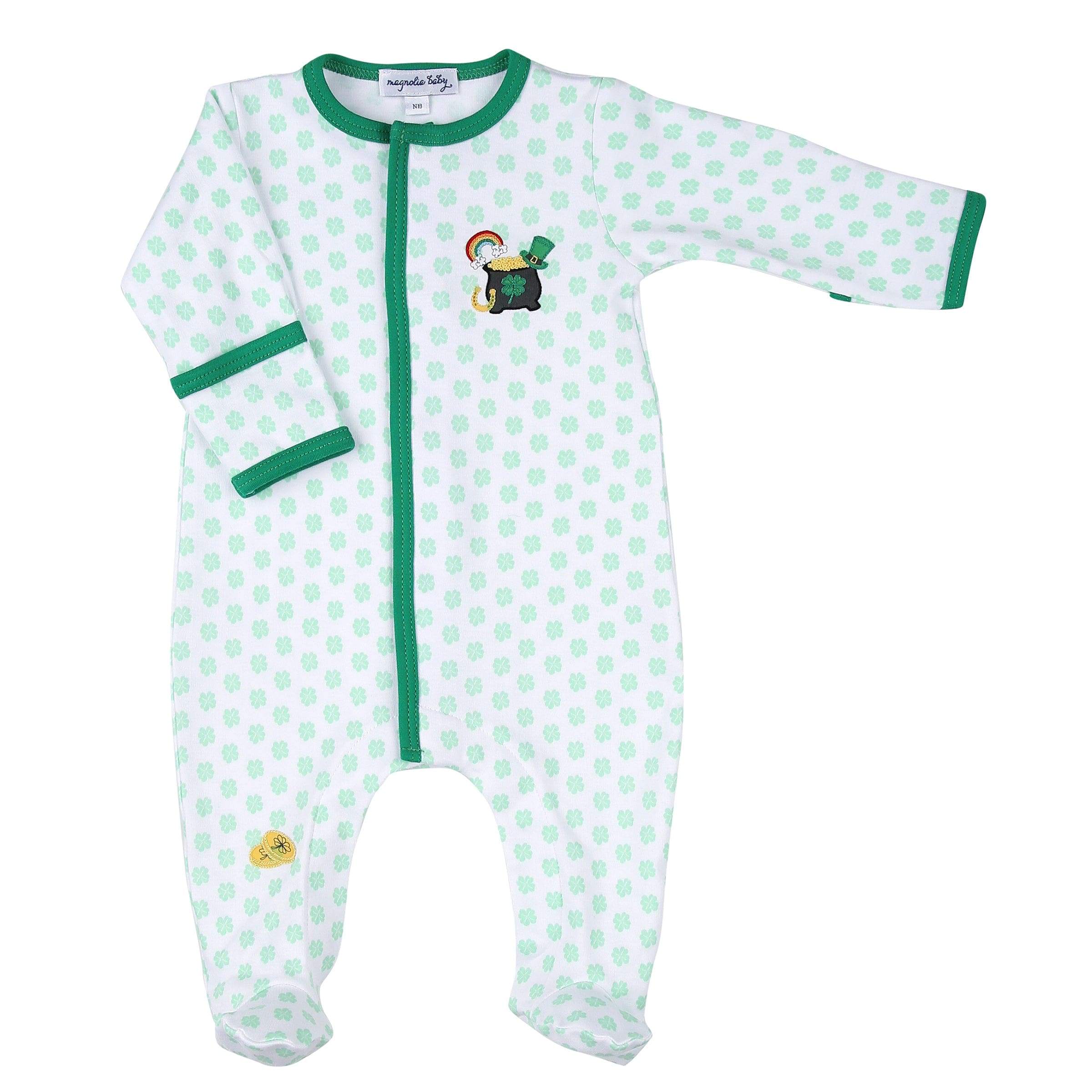 MAGNOLIA BABY - Shenanigans Embroidered Babygrow - Green – Bluebells ...