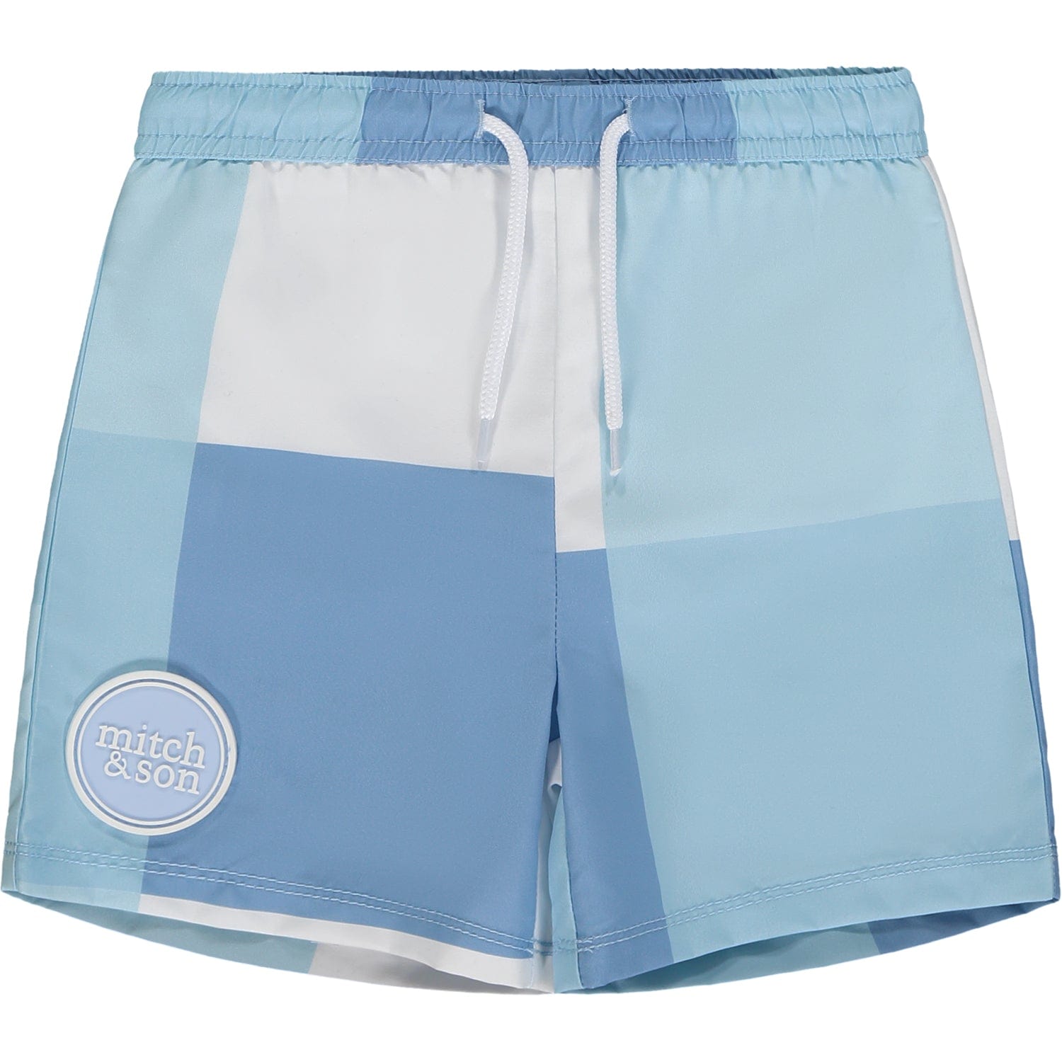 MITCH & SON - Joseph A Time To Fly Squares Swim Shorts - Sky Blue ...