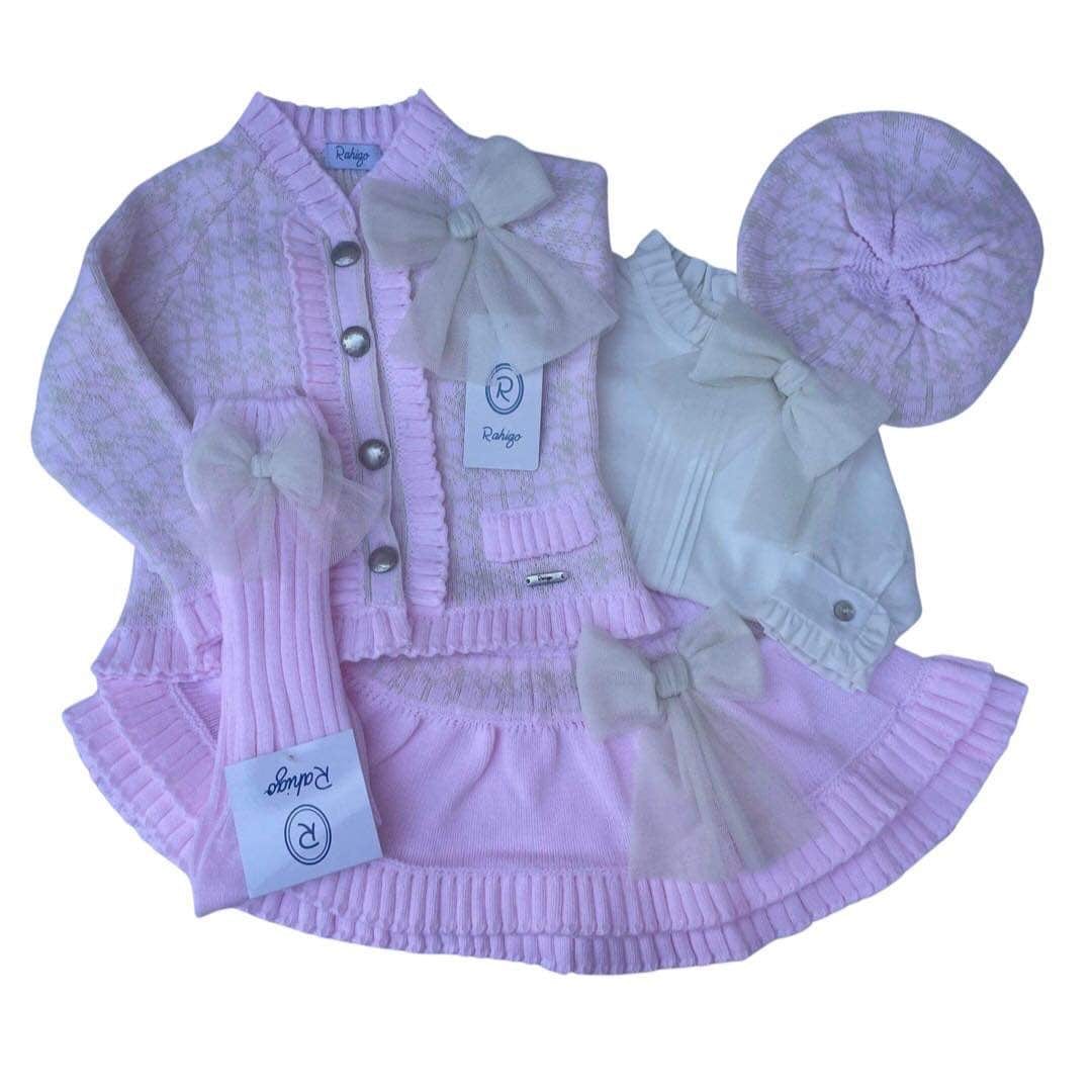 Rahigo - Five Piece Skirt Set With Cream Trim - Baby Pink – Bluebells ...